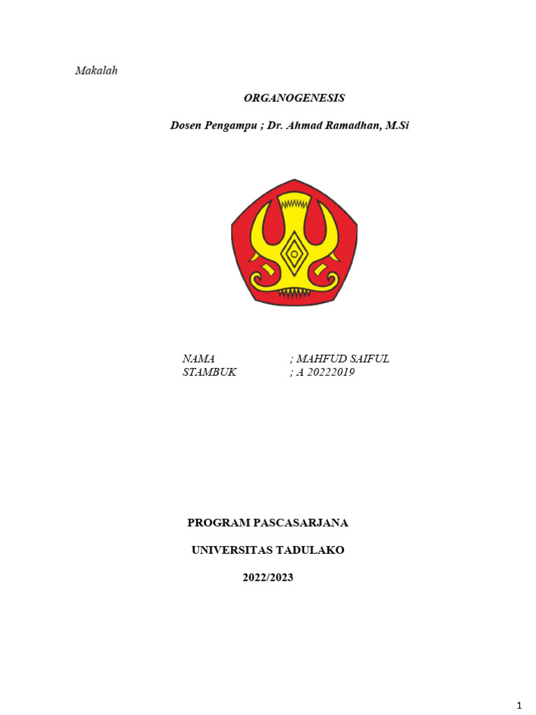 Proses Organogenesis dan Pencernaan Embrio | PDF