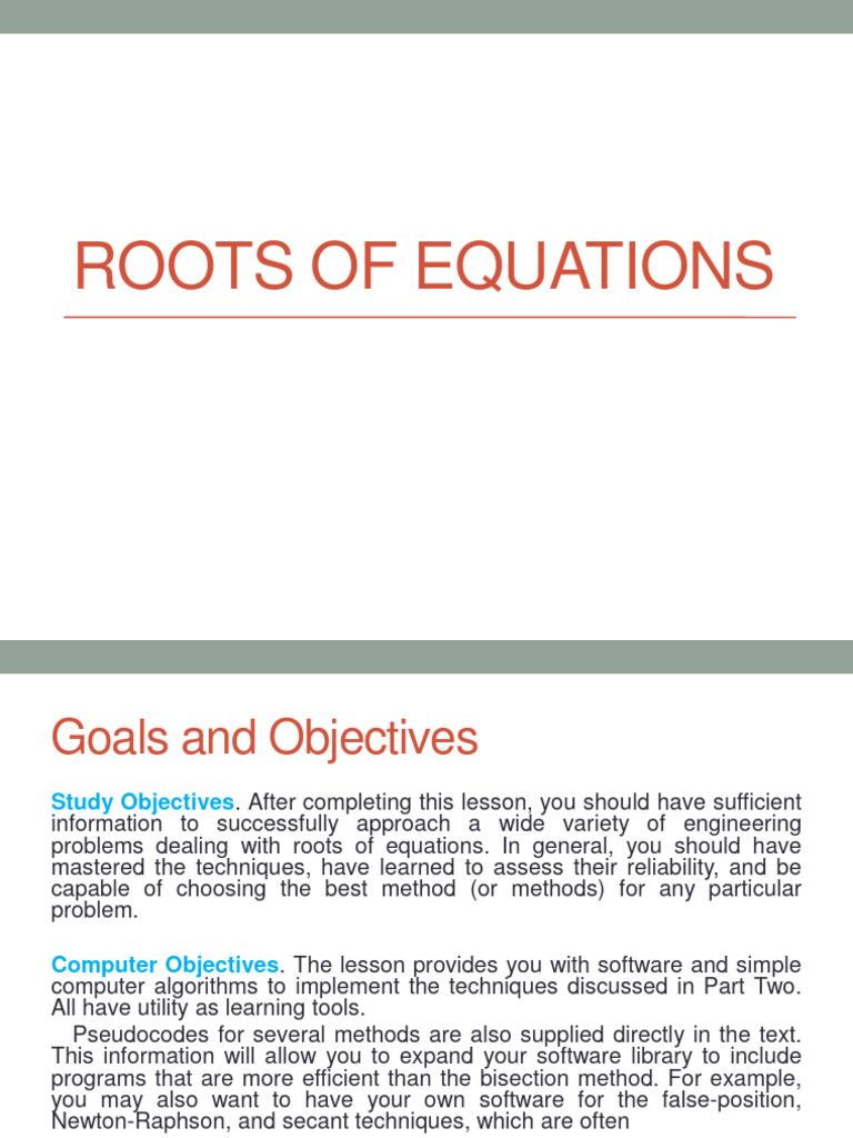 Roots Of Equations Bisection Method Pdf