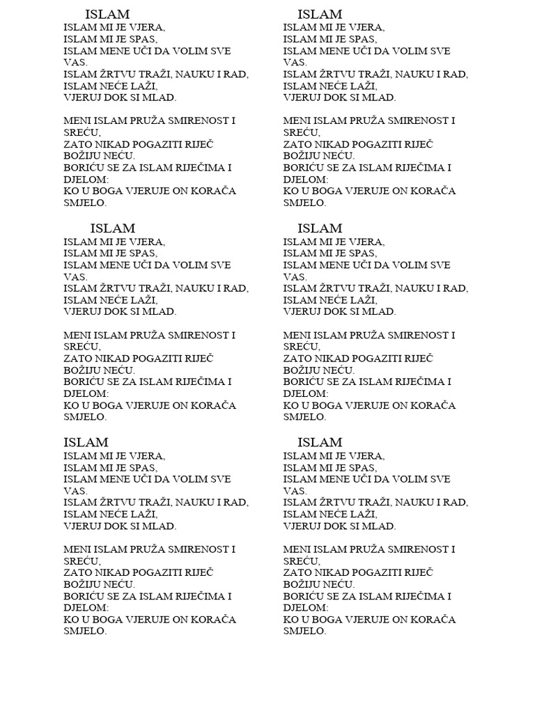Islam Mi Je Vjera | PDF