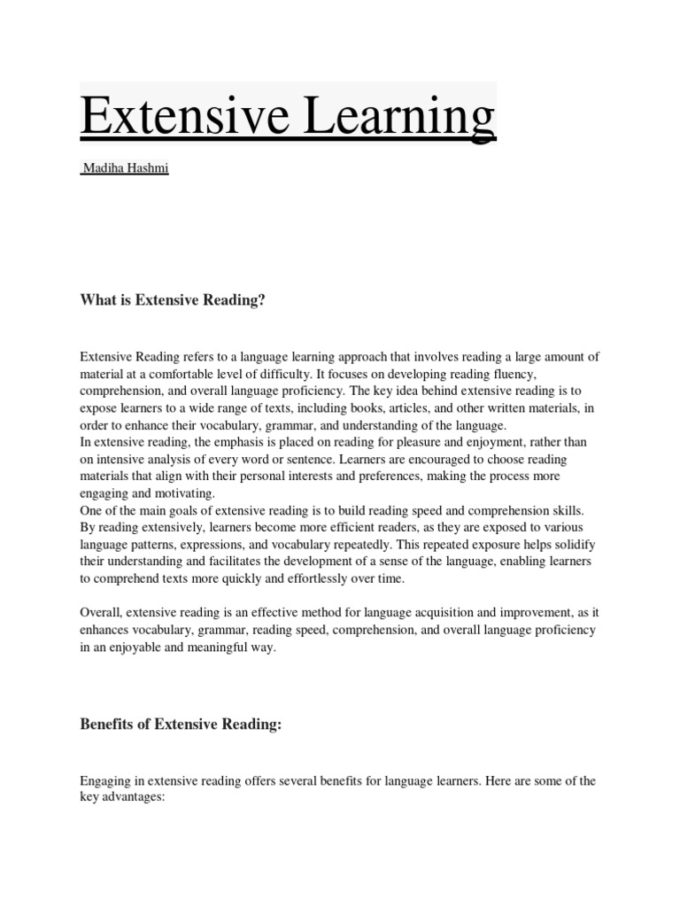 Extensive Reading Super | PDF