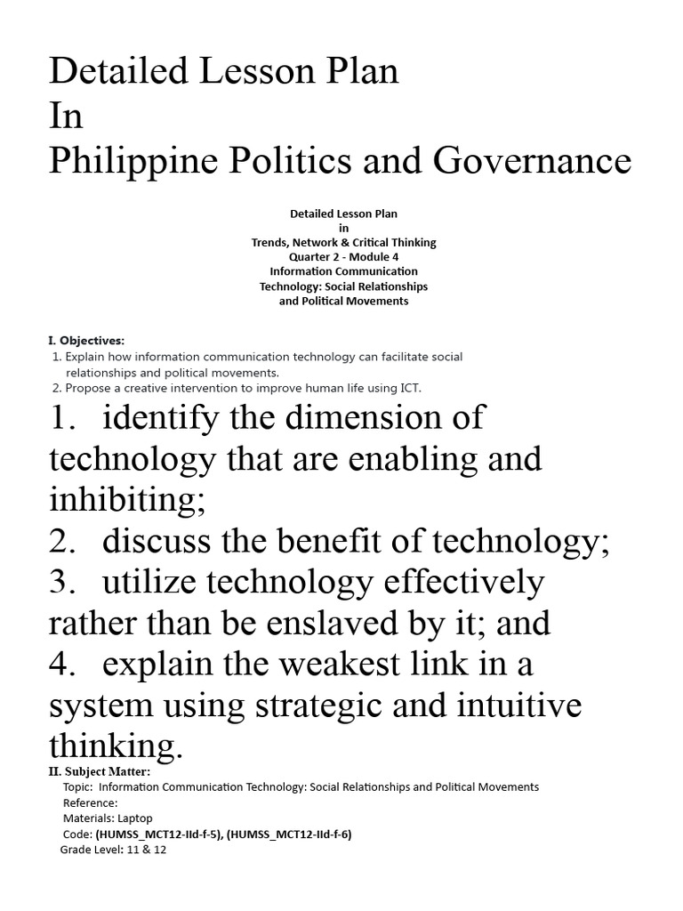 Lesson Plan Grade 12 | PDF