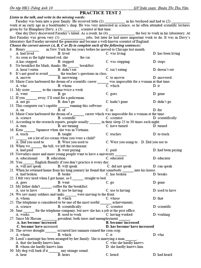 Practice Test 2 | PDF