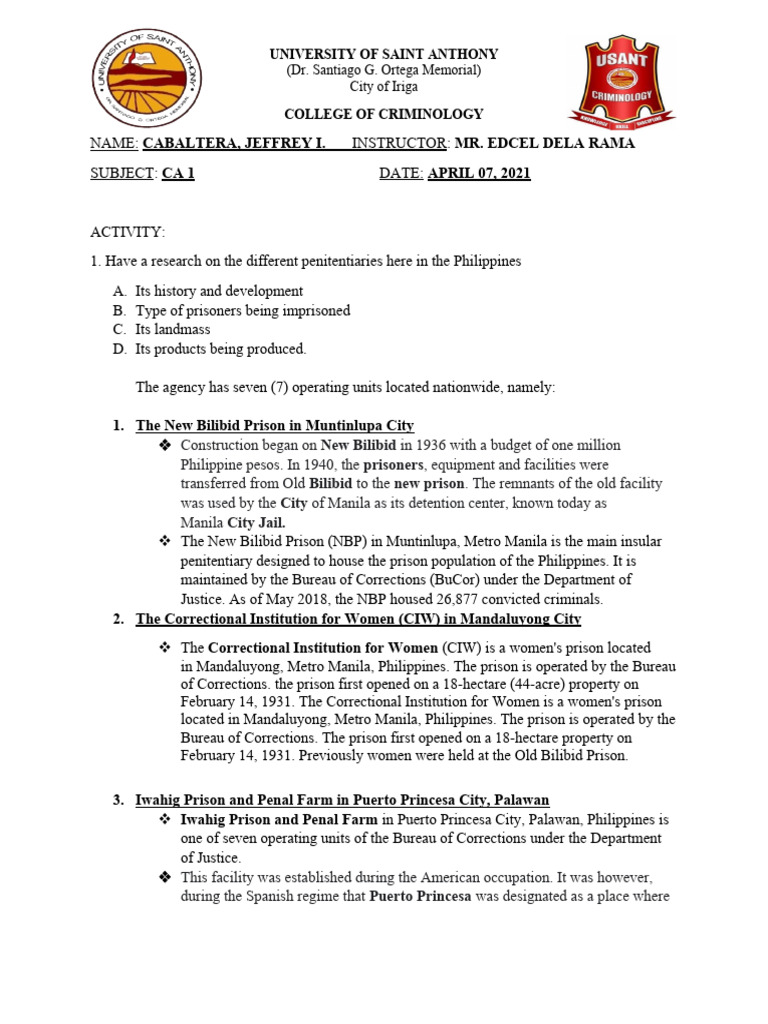 Lagrimas Vanessa I. BSCR 2B | PDF | Crime & Violence | Criminal Justice