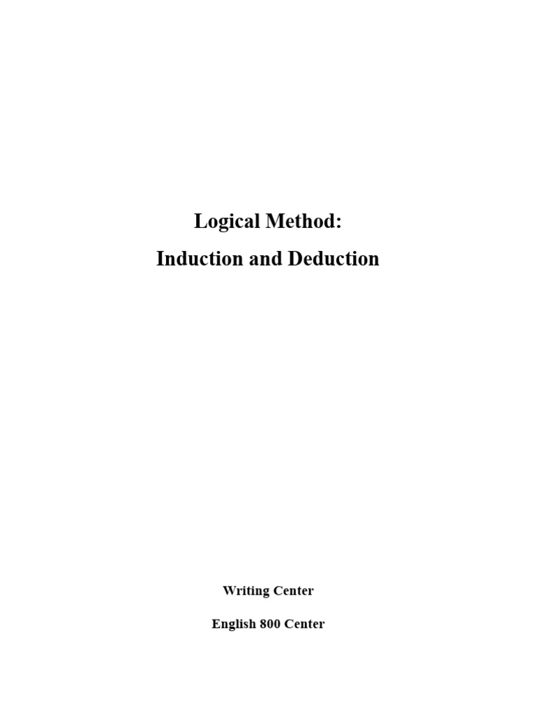 Logical Method - Induction Deduction | PDF