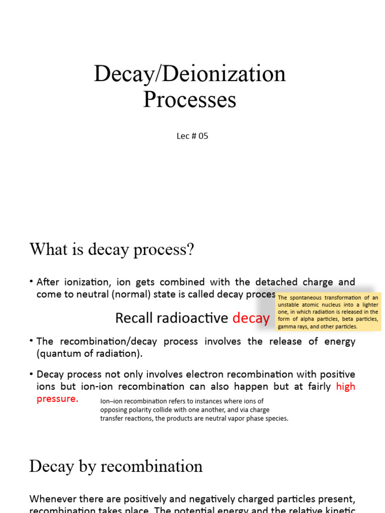 Lec# 05 Decay Processes | PDF | Radioactive Decay | Ion