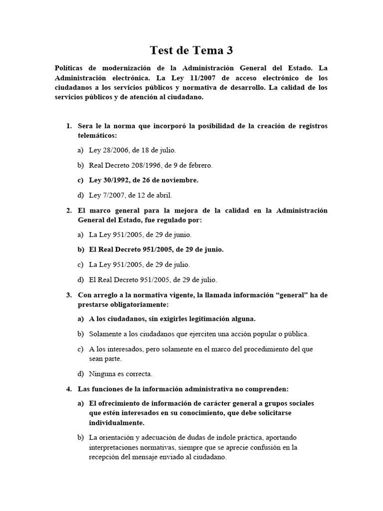 Tema 3 (Test) | PDF