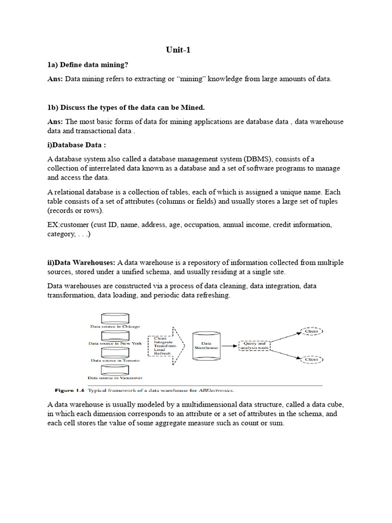 DM Unit-1 Question and Answers | PDF