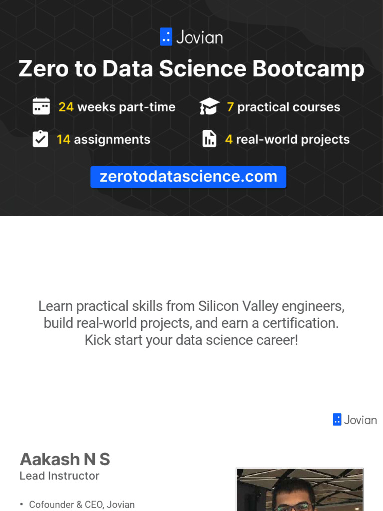 Program Overview - Zero To Data Science Bootcamp by Jovian | PDF | Business