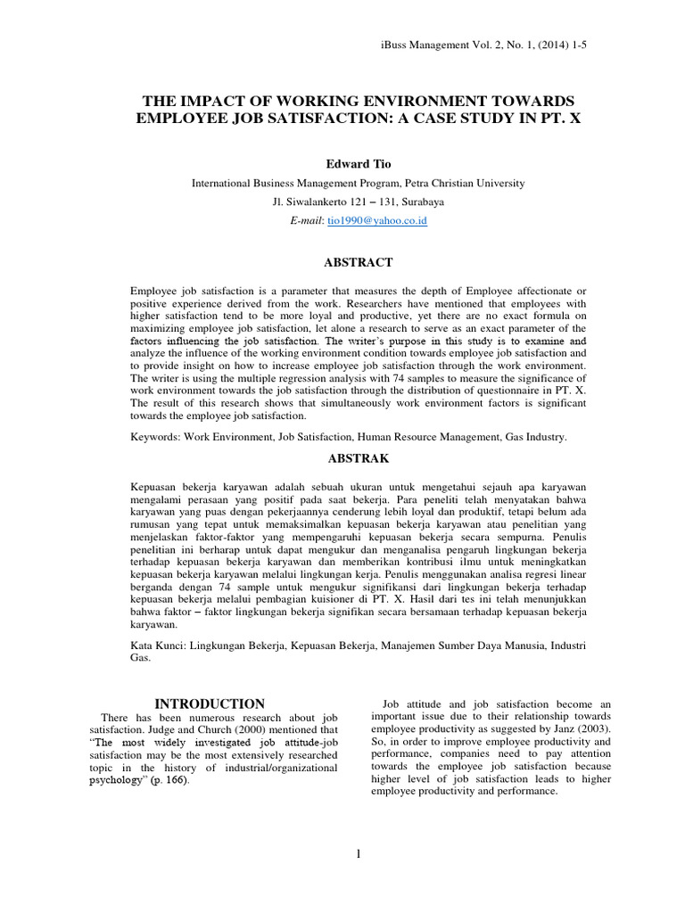 Work Environment & Job Satisfaction | PDF | Career & Growth | Science & Mathematics