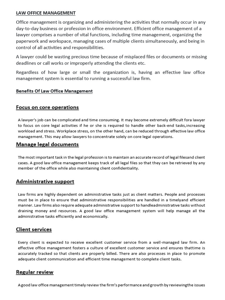 Law Office Management | PDF | Law Firm | Business