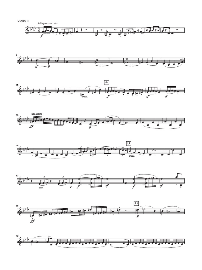 Beethoven Kwartet Op. 95 'Serioso' 170208 - Violin II | PDF