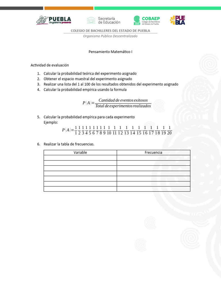 Actividad de Evaluación Pensamiento Matematico | PDF