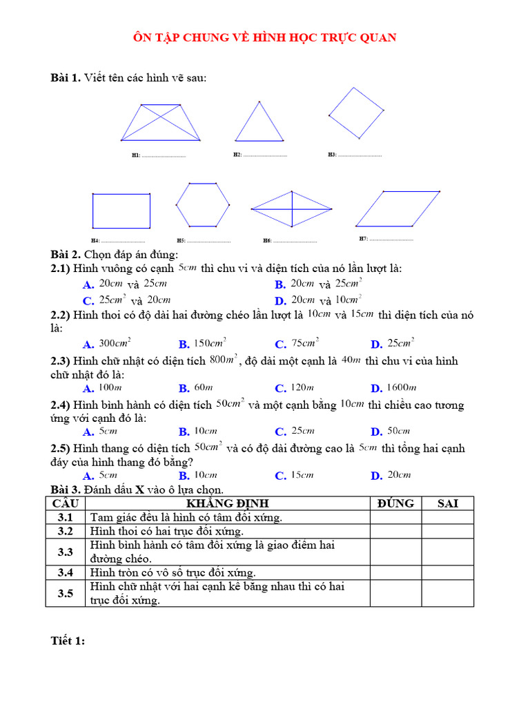 On Tap Chung Ve Hinh Hoc Truc Quan | PDF