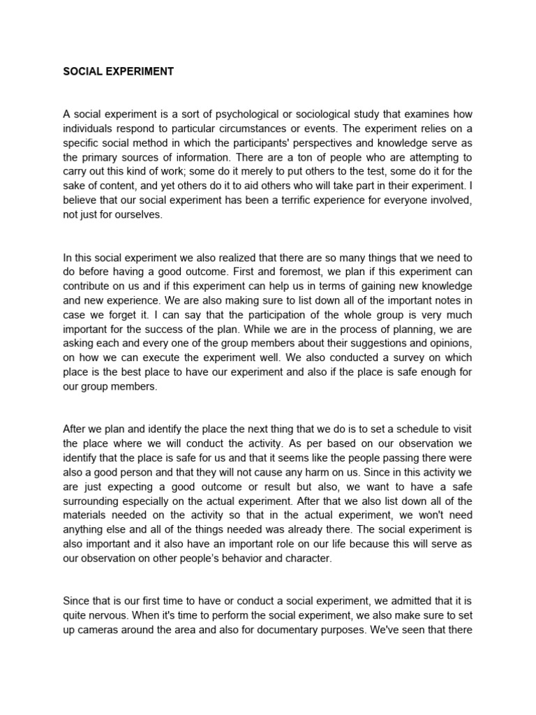 Social Experiment | PDF