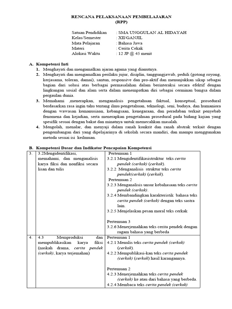 RPP CERKAK KELAS XII | PDF