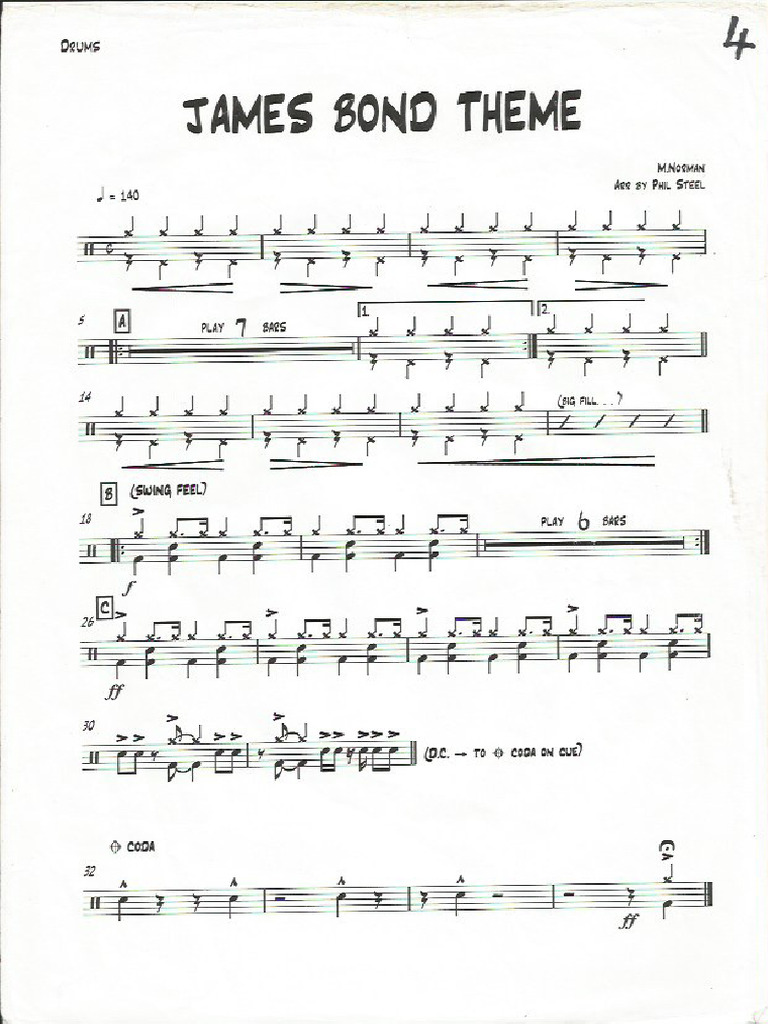 004 - James Bond Theme - Drums | PDF