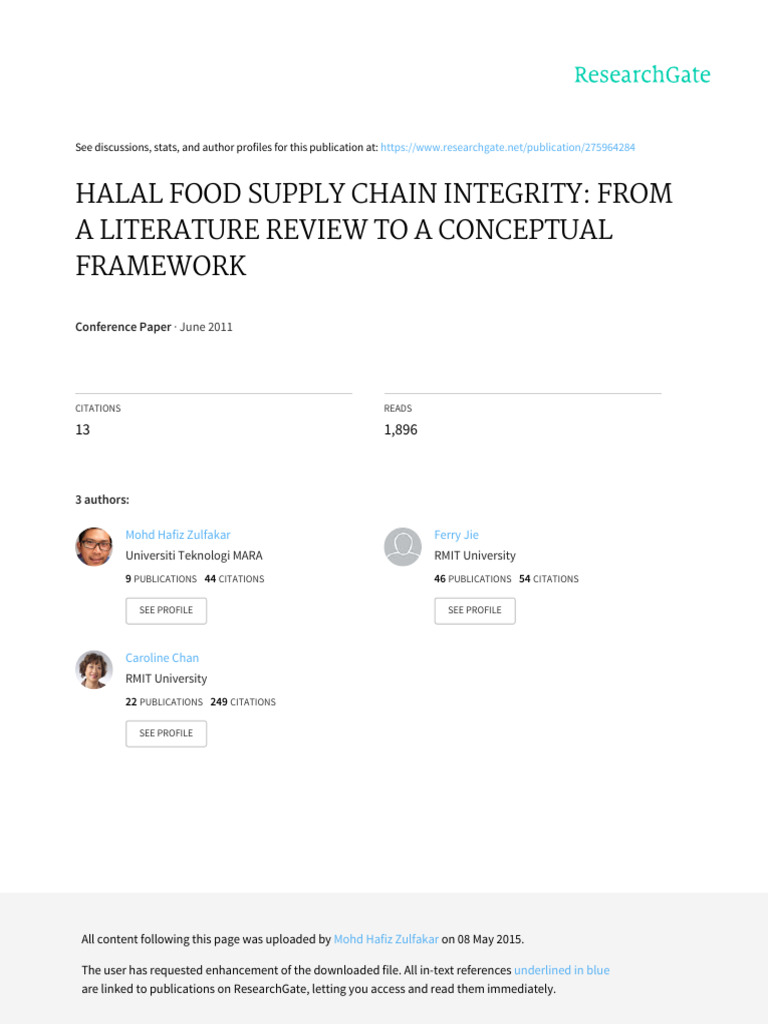 Halal Food Supply Chain Integrity From A | PDF