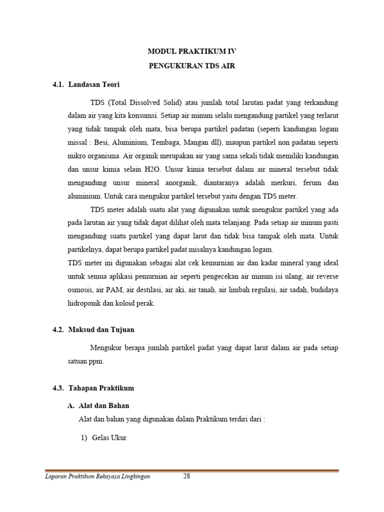 Pengukuran TDS Air Minum dengan TDS Meter | PDF