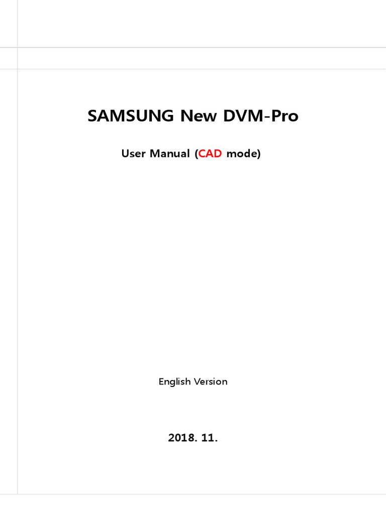 (1.user Manual) New Dvm-Pro 1.0 - Cad Mode - Eng - Ver1.1 | PDF | Auto ...