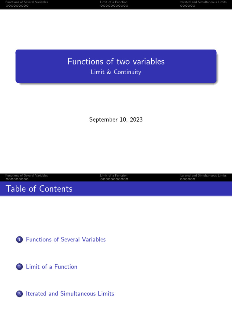 Functions Of Two Variables Limits Download Free Pdf Function Mathematics Variable