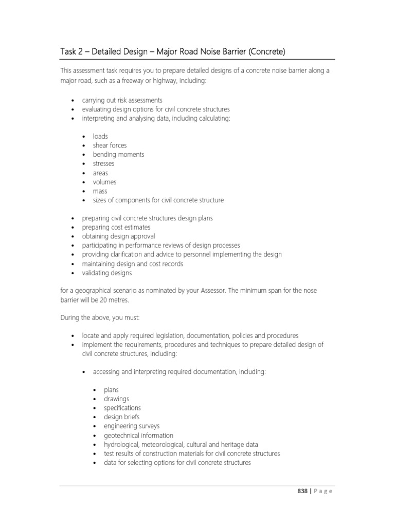 RIICWD533E Prepare Detailed Design of Civil Concrete Structures - Task 02 | PDF | Computer Aided ...