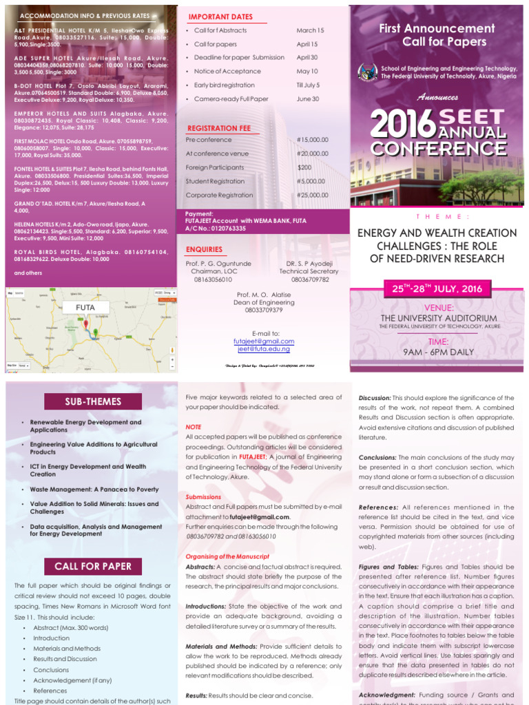 2016 SEET Conference - Call For Papers | PDF