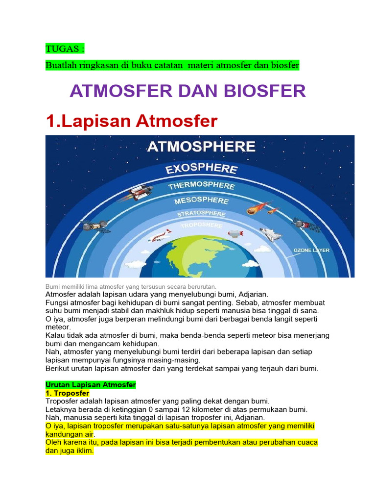 Struktur dan Fungsi Atmosfer serta Biosfer | PDF