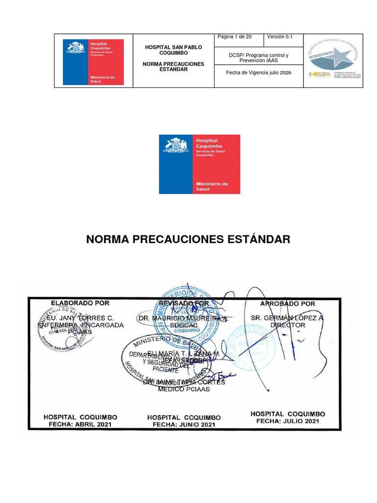 Norma Iaas Precauciones Estandar | PDF Norma Iaas Precauciones Estandar | PDF