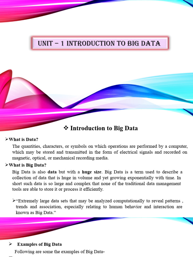 Unit 01 | PDF | Big Data | Analytics