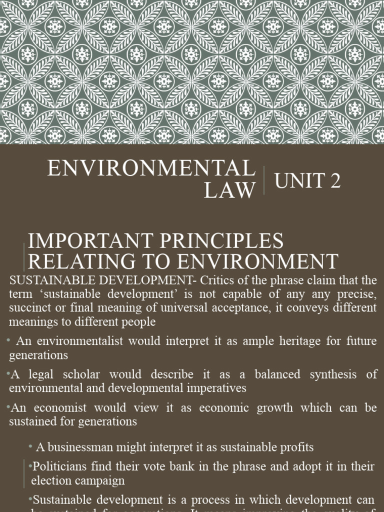 Environmental Law Unit 2 | PDF