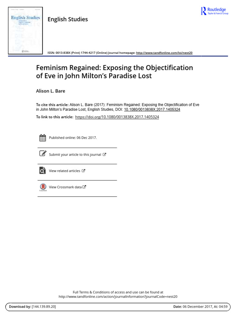 Feminism Regained Exposing The Objectifi | PDF Feminism Regained Exposing The Objectifi | PDF