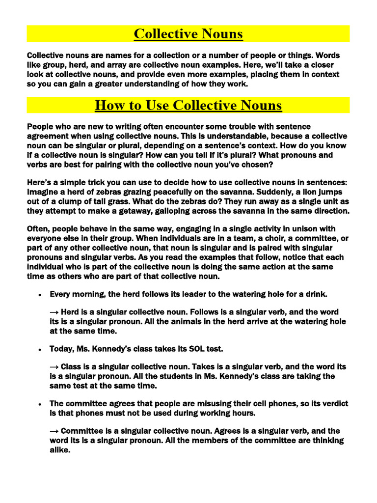 Collective Nouns | PDF