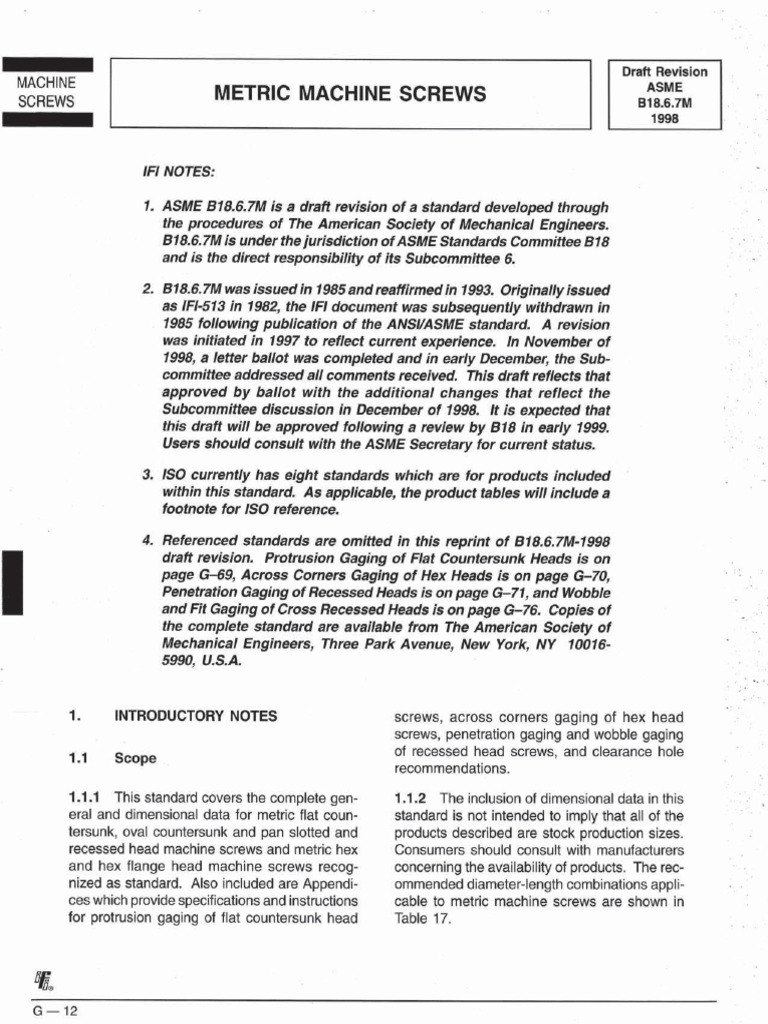 ASME B18.6.7M 1998 | PDF