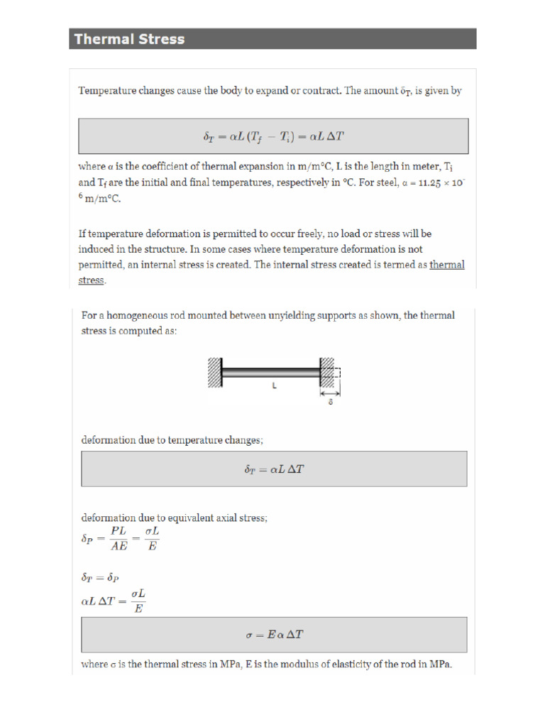 Thermal Stress | PDF