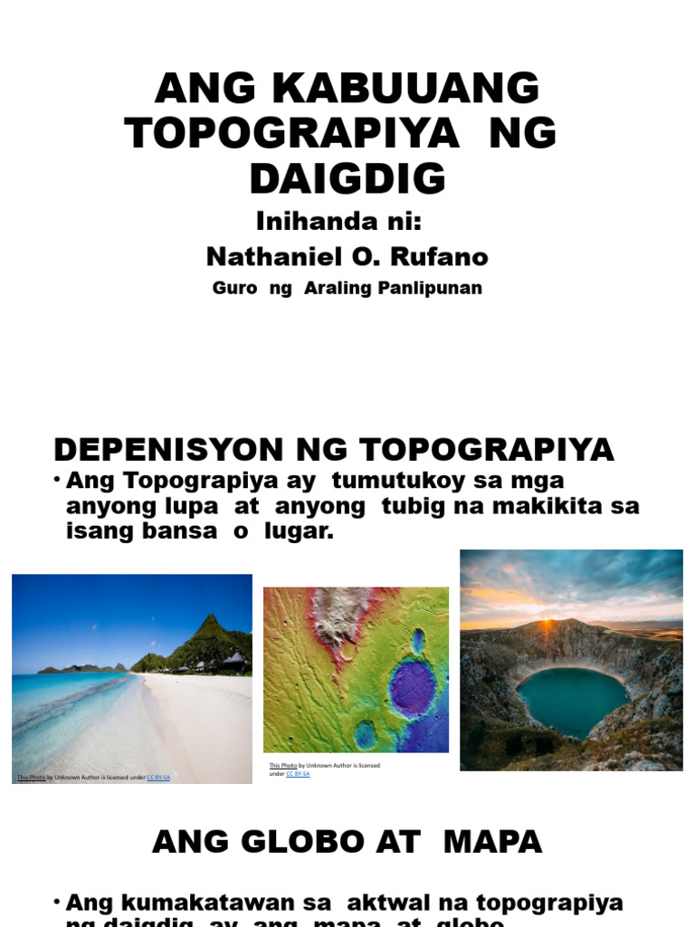 Power Point Presentation Ang Kabuuang Topograpiya Ng Daigdig (1) | PDF
