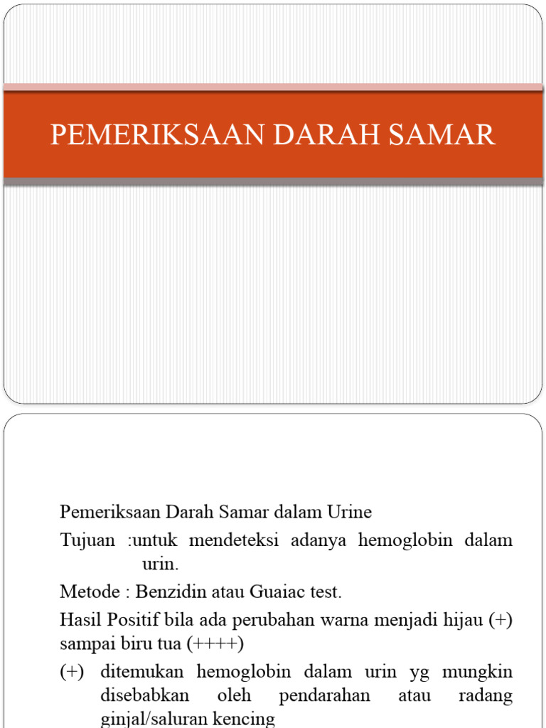 Pemeriksaan Darah Samar_pert13 | PDF