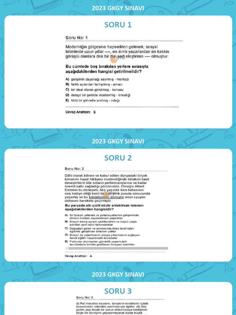 2023 Gkgy Sinav Sorulari | PDF