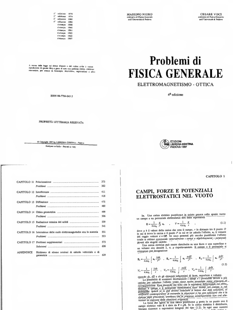 Massimo Nigro, Voci Cesare - Problemi Di Fisica Generale, Elettromagnetismo Ottica | PDF
