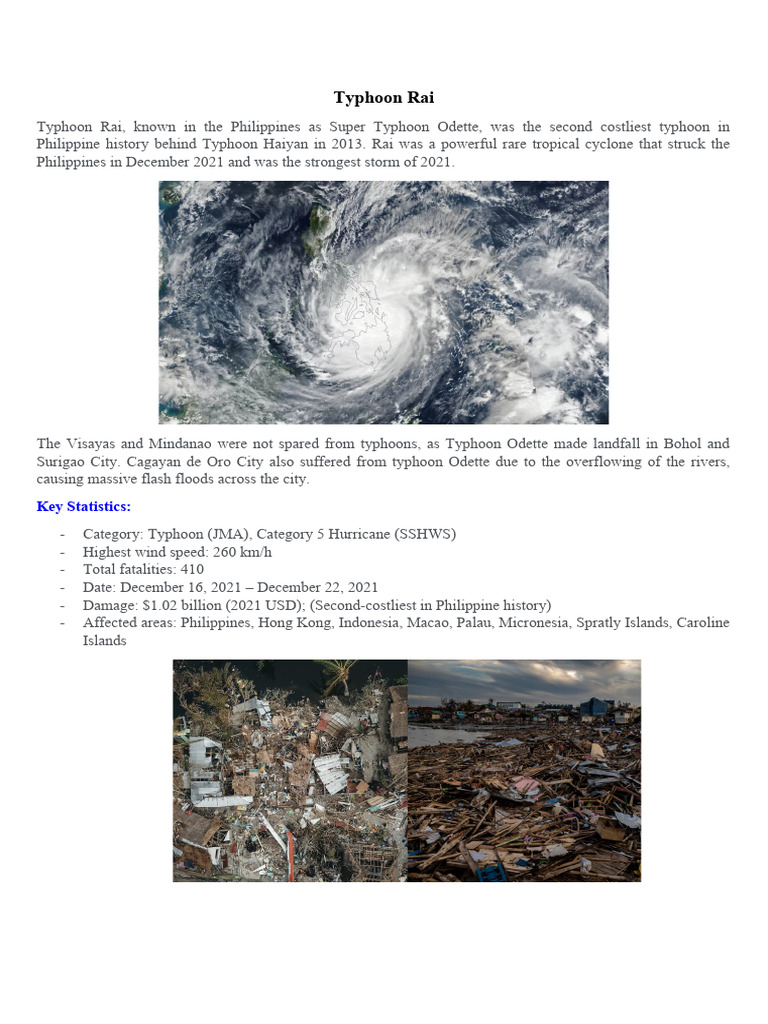 Typhoon Rai | Download Free PDF | Tropical Cyclones | Tropical Cyclone ...