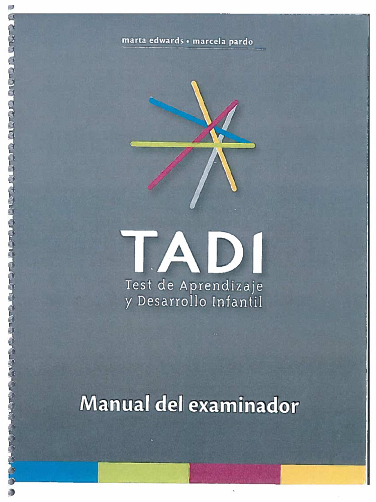 Doku - Pub Test de Aprendizaje y Desarrollo Infantil Tadi Manualpdf (1 ...