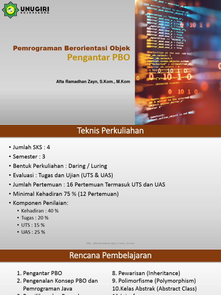 Pemrograman Berorientasi Objek | PDF
