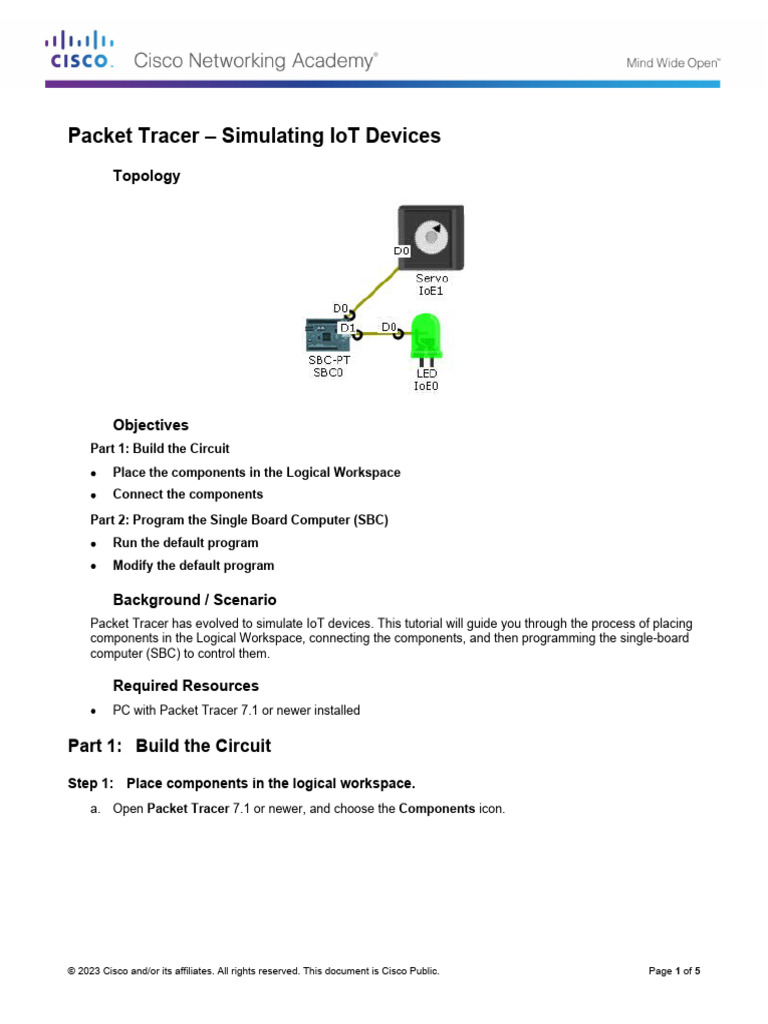 Simulating IoT Devices in Packet Tracer | PDF | Business | Technology ...