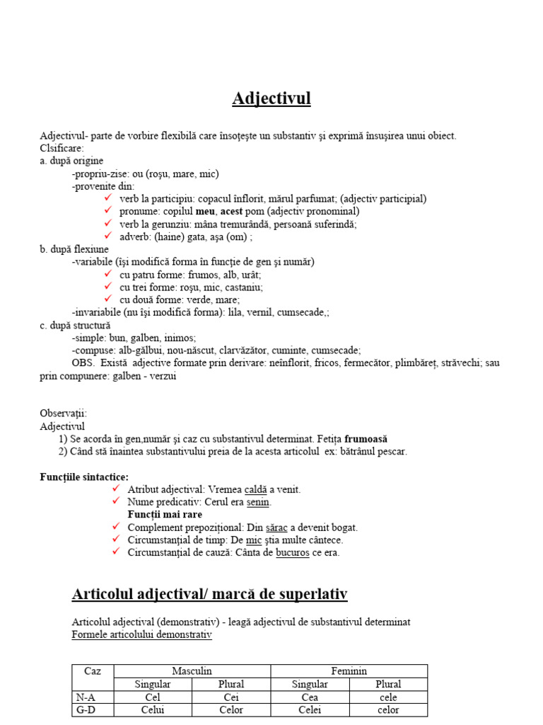 Adjectiv Teorie | PDF