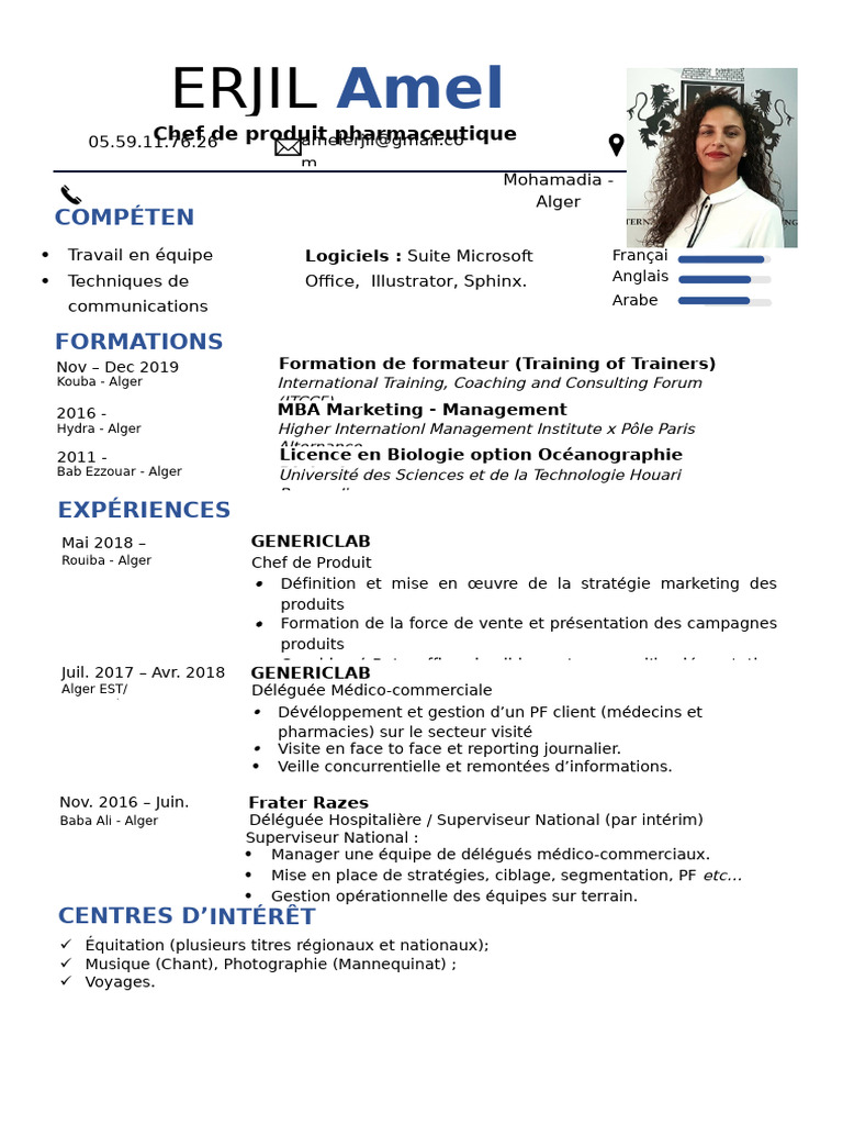 CV Amel Erjil - Copie | PDF