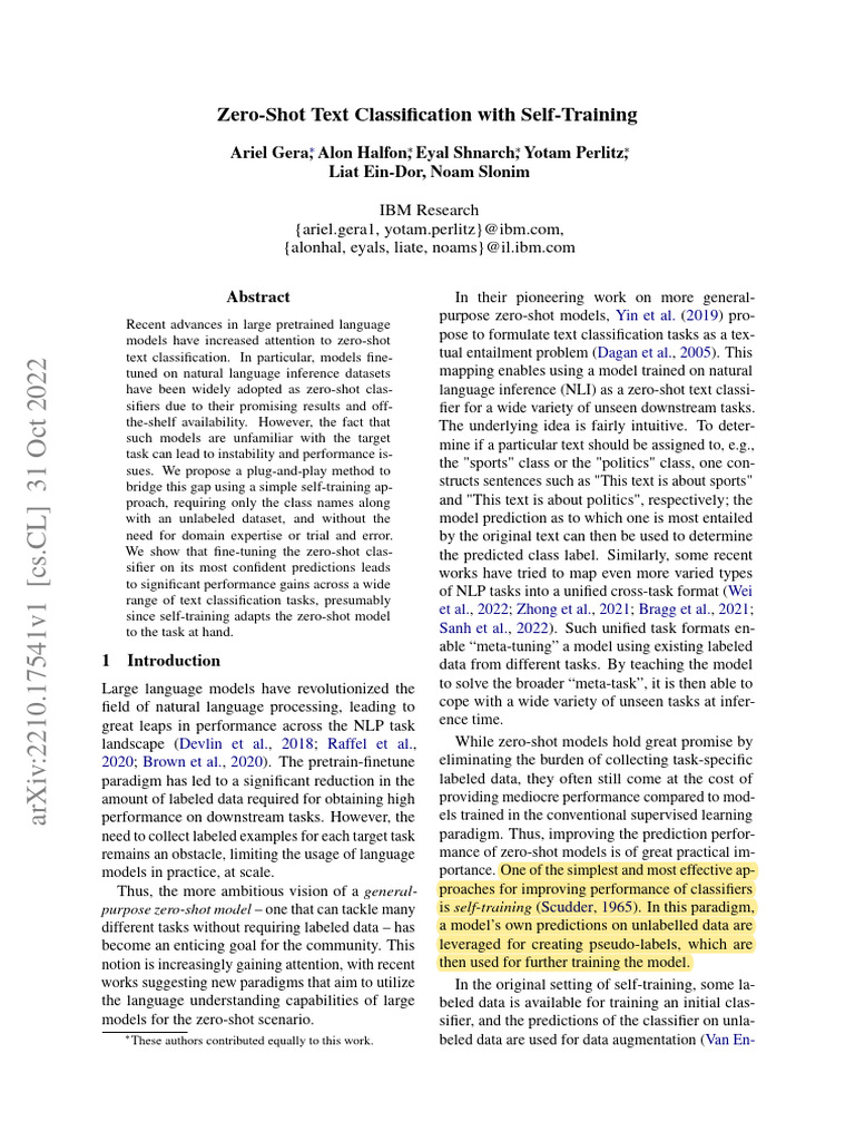 Gera Et Al 2022 - Zero-Shot Text Classification With Self-Training ... Gera Et Al 2022 - Zero-Shot Text Classification With Self-Training ...