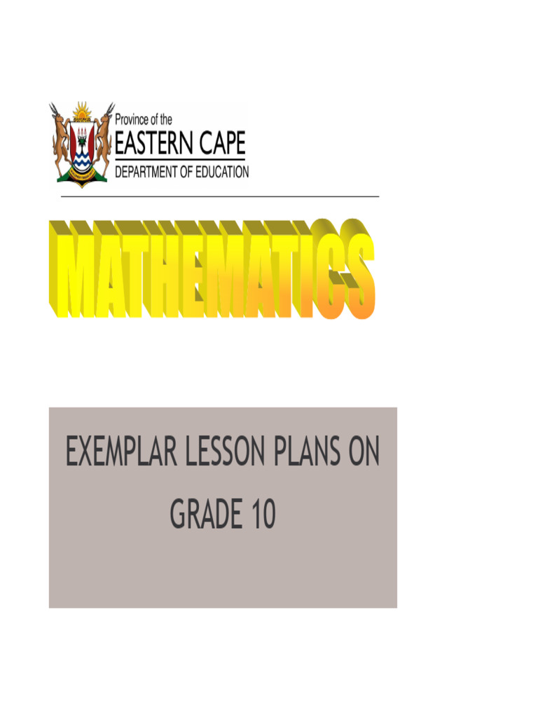 Grade 10 Mathematics Lesson Plans | PDF