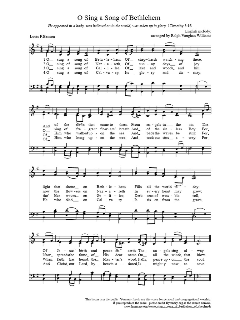 O Sing A Song of Bethlehem | PDF