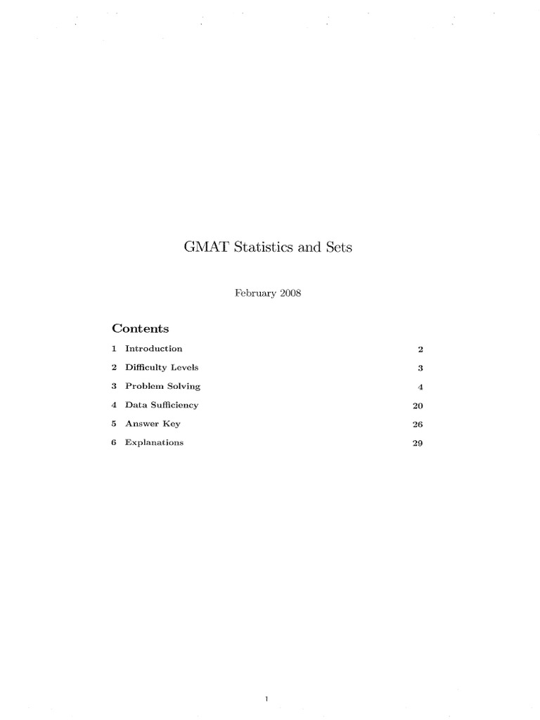 GMAT Statistics and Sets Questions | PDF