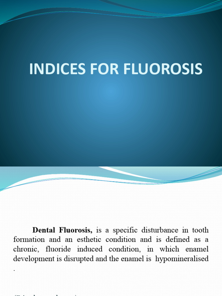 Overview of Fluorosis Indices | PDF