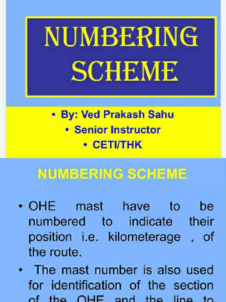 Numbering Scheme in OHE&PSI, 25 Jan | PDF Numbering Scheme in OHE&PSI, 25 Jan | PDF